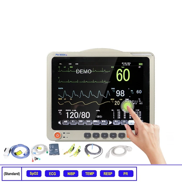 12.1& TOUCH 6 parameter ICU Patient Monitor-ECG, HR, NIBP, SpO2, TEMP ...