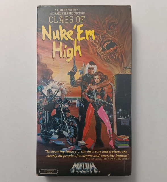 CLASS OF NUKE 'Em High 1987 Media VHS Rare Cult Classic Lloyd Kaufman ...