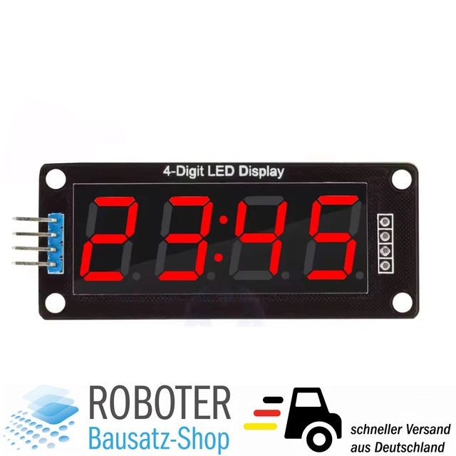 7 Segment Display Modul 4 Stellig Rot Tm1637 056 Arduino Esp32