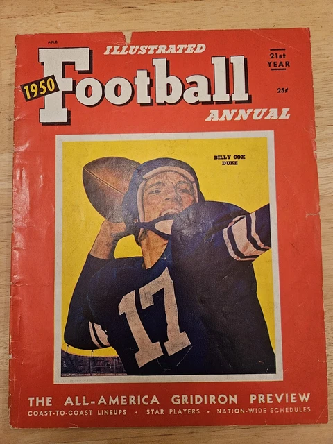 1950 FOOTBALL ILLUSTRATED Annual Magazine BILLY COX DUKE Cover $9.99 ...