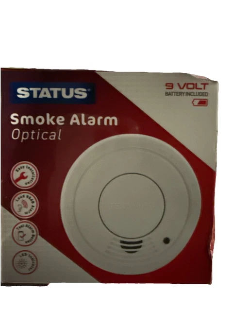 STATUS PHOTOELECTRIC SMOKE Alarm 85 db Loud Easy To Install Battery ...