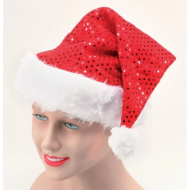 RUBIES RED SEQUIN Santa Hat Christmas Festive Adults Fancy Dress £4.19 ...