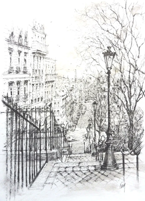 DESSIN GICLÉE 1/10 signée "Paris la rue Muller"" sur Canson 180g EUR 30,00 - PicClick FR
