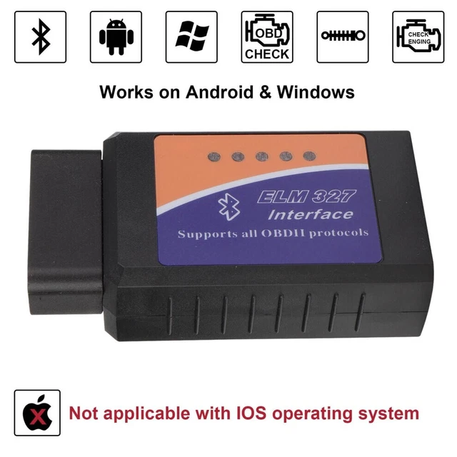 ELM327 EOBD BLUETOOTH Diagnostic OBD2 Car Engine Scanner Tool Fault ...