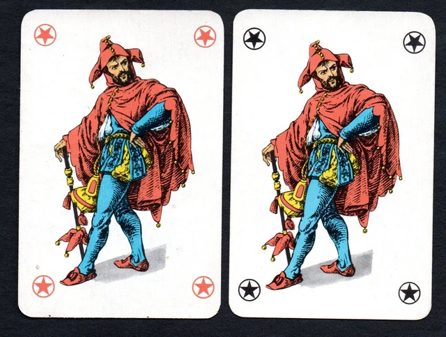 VINTAGE MAN JESTER joker 2 playing card swap card European EUR 4,84 ...