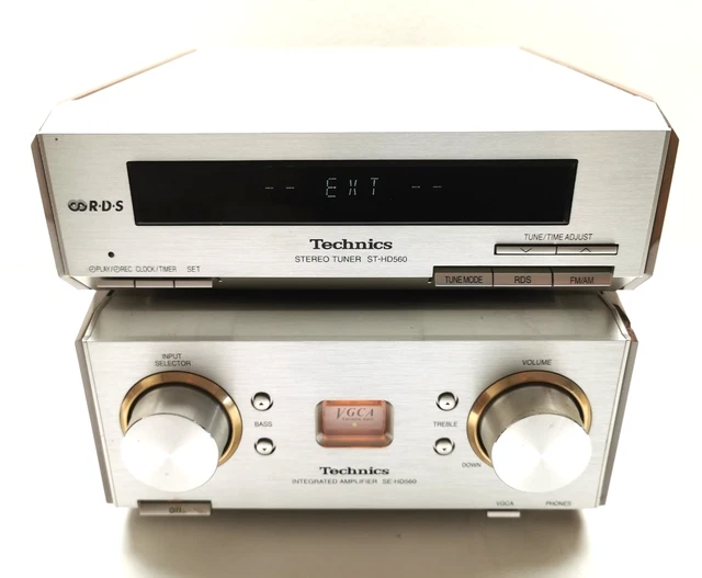 TECHNICS SE-HD560 MINI HiFi Amplifier and ST-HD560 Tuner combi working ...