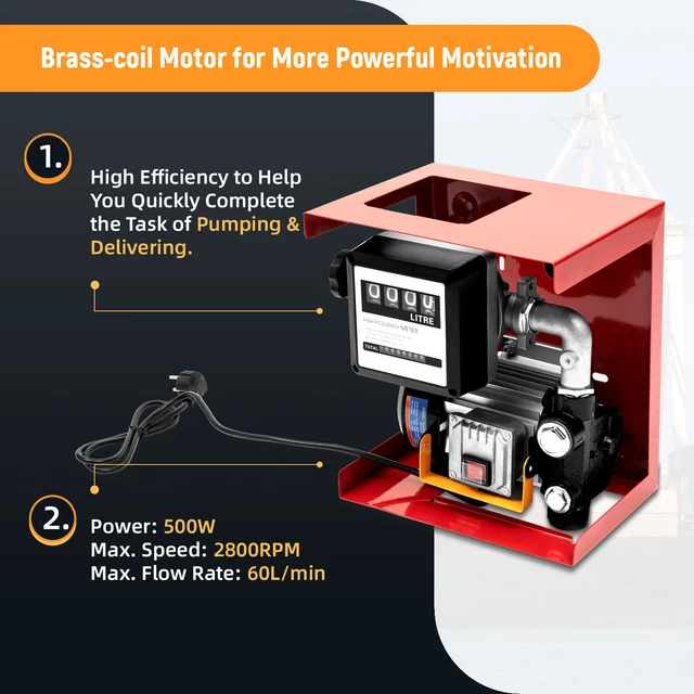550W DIESEL PUMP 60L/min fuel oil pump self-suction meter filling station 230V £133.31 - PicClick UK