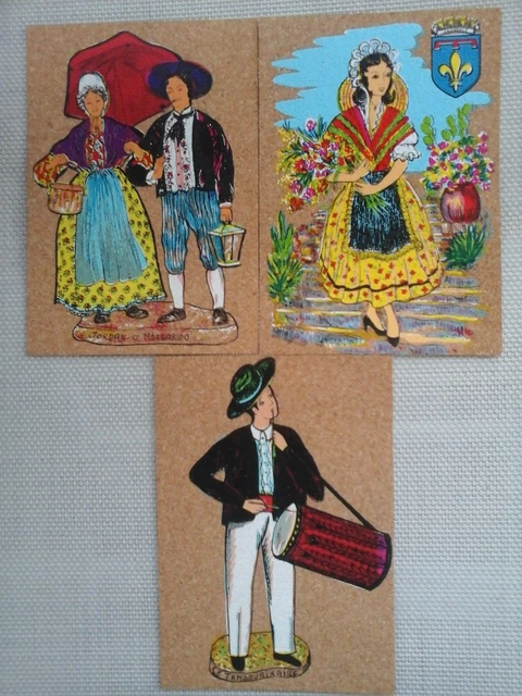 LOT DE 3 cartes postales neuves peinture sur liège motif provençal EUR ... LOT DE 3 cartes postales neuves peinture sur liège motif provençal EUR ...