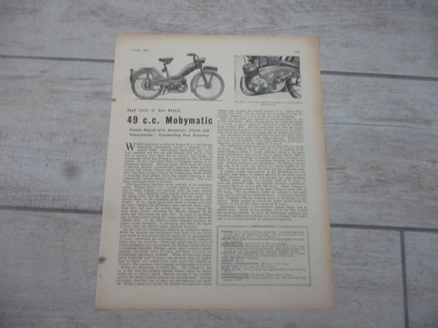 MOBYMATIC & MOBYLETTE mopeds technical & historical literature- now 4 ...