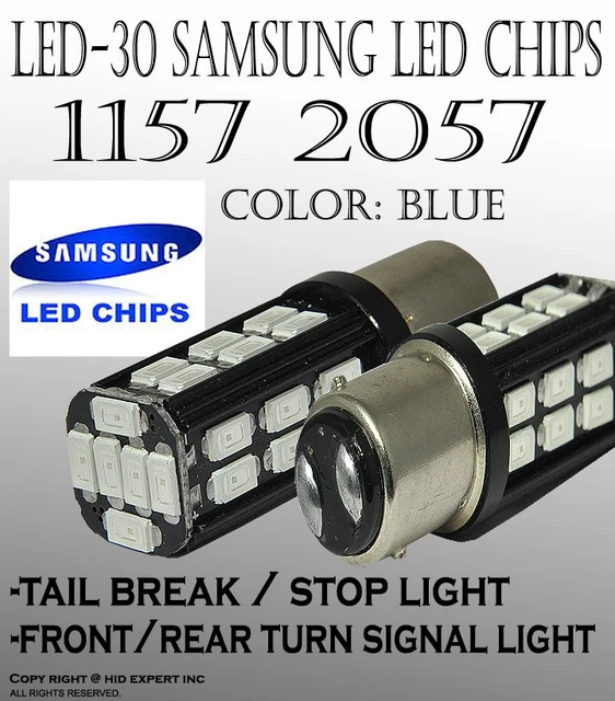 ICBEAMER 12V X2 Samsung LED 30W SMDs Blue Replace Car Brake Tail Light ...