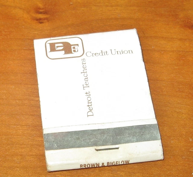 VINTAGE DETROIT TEACHERS Credit Union Matches Matchbook Brown & Bigelow ...