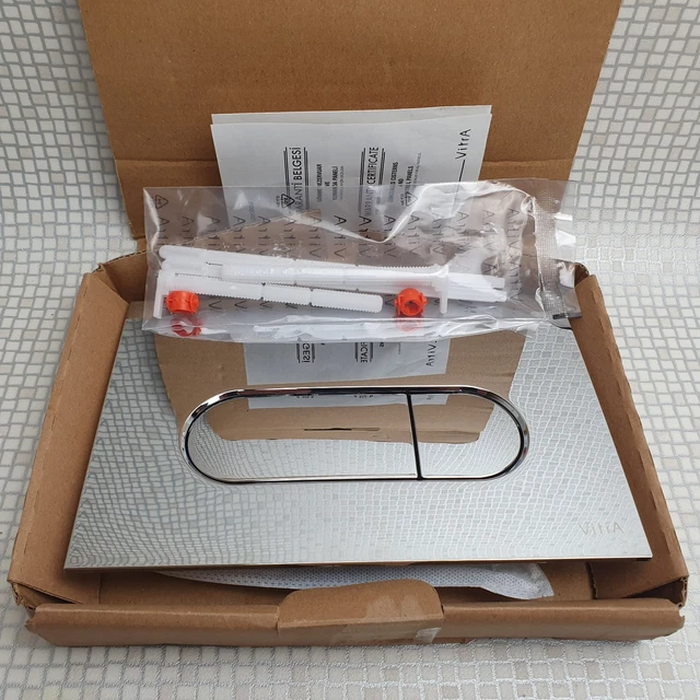VITRA 740-2280 LOOP Chrome Dual Root Round Flush Plate BNIB £39.99 ...
