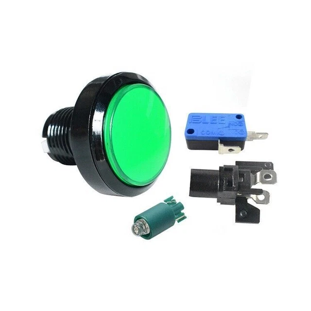 5 COLORS ARCADE 45MM Round Push Buttons Illumilated LED Light With ...