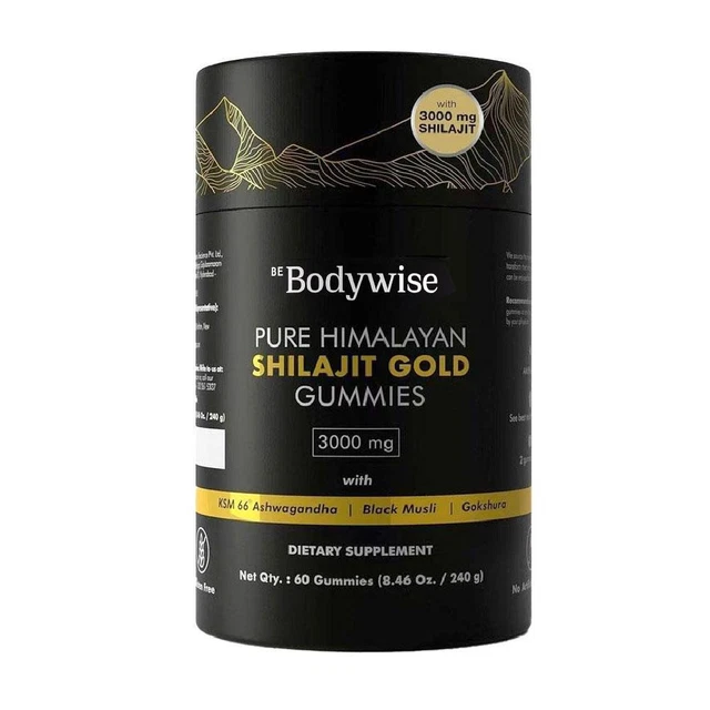 BE BODYWISE PURE Himalayan Shilajits Gummies Gold 60 PCS Soft Candy` £ ...