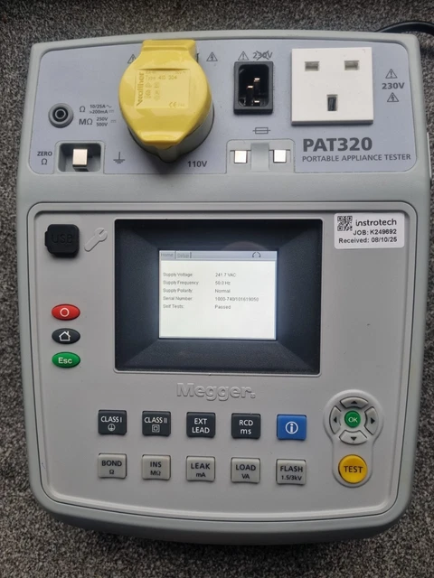 MEGGER PAT320 TESTER/CARRY Case/Leads/ CALIBRATED ON 09/10/2025 £370.00 ...