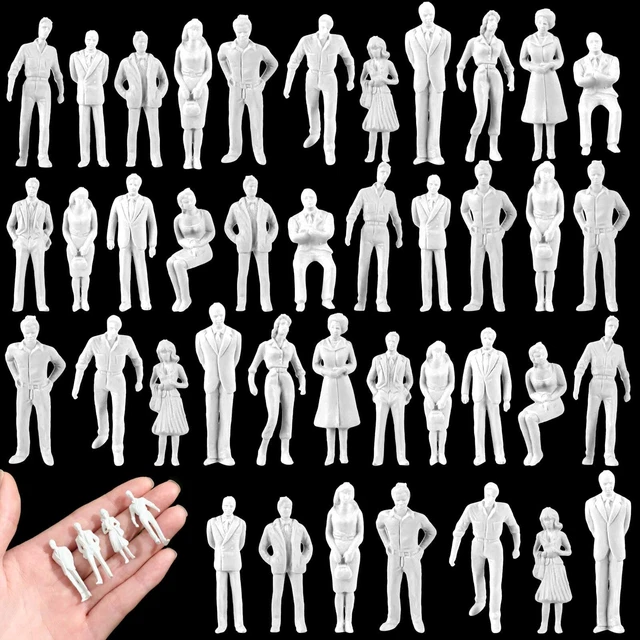 50 MINIATUR FIGUREN für Modellbau Stehende und Sitzende Mini Figuren ...
