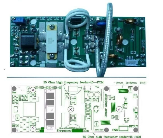 100W FM VHF 80-170Mhz RF Power Amplifier Board For Ham Radio kits ...