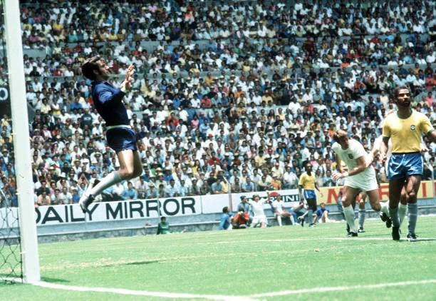 ENGLAND VERSUS BRAZIL Goalkeeper Felix making a save 7th June 1970 ...