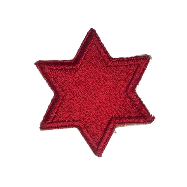WWII US ARMY 6th Infantry Division Red Star SSI Patch Cut Edge Patch ...
