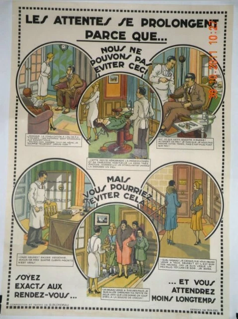 AFFICHE DENTAIRE ORIGINALE Ancienne Entoilée : Les Attentes De ...