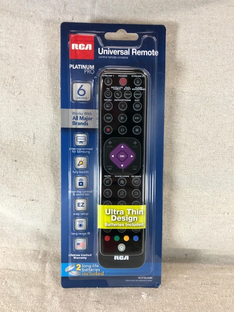 NEW RCA PLATINUM Pro 6-Device Universal Remote Control Batteries ...