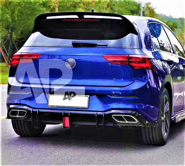 VW GOLF MK8 R Line Rear Blade Diffuser & Side Splitters With F1 Lamp ...