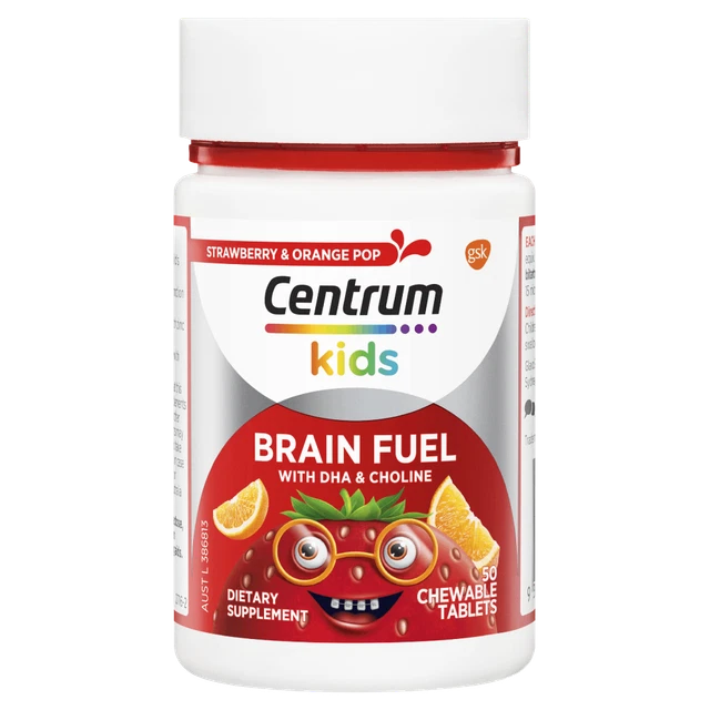 CENTRUM KIDS BRAIN Fuel 50 Tablets with DHA & Choline Cognitive ...