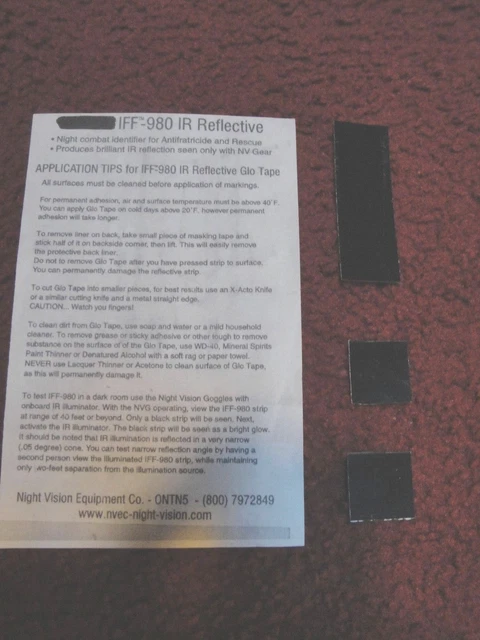 NEW IFF-980 IR Reflective GLO-Tape Markers; Set of Three (3) $12.00 ...