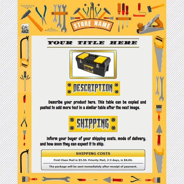 AUCTION TEMPLATE TOOLS Hardware Handyman Border Frame Design - FREE ...