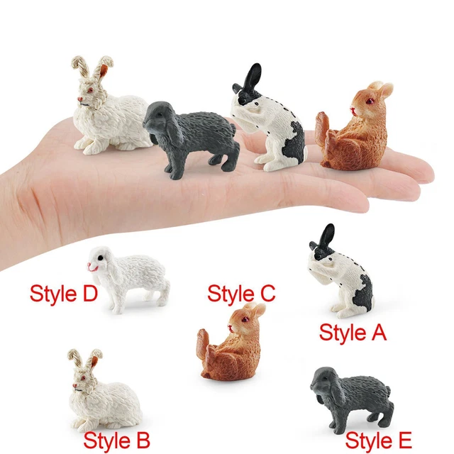 RABBIT FIGURINES PRESCHOOL Rabbit Playset Model for Desktop £5.09 ...