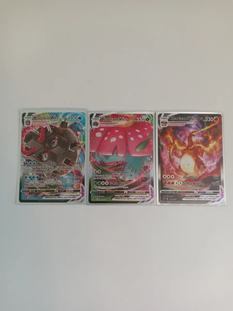 CHARIZARD VMAX + Blastoise VMAX + Venusaur VMAX 3 Card Pokemon Set All ...