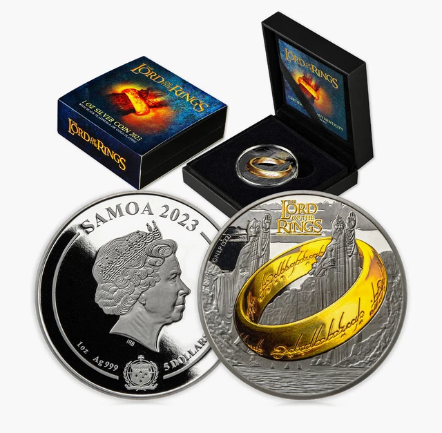LORD OF THE Rings Gates of Argonath 1oz Silver Coin with Gold Plating ...