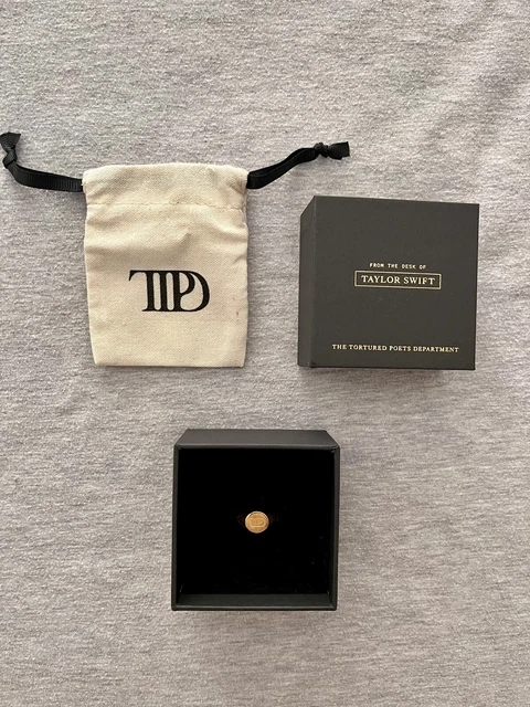TAYLOR SWIFT THE Tortured Poets Department Size 8 Gold Plated Ring TTPD ...