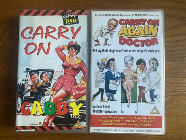 CARRY ON- **ON 2 X Vhs Videos** "Carry On Cabby" And "Carry On Again ...