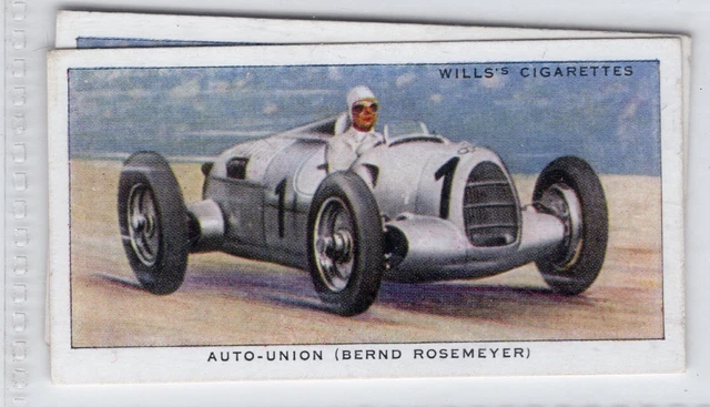 WILLS SPEED CARD 1938 #23. Motor Car Auto Union (Bernd Rosemeyer ...