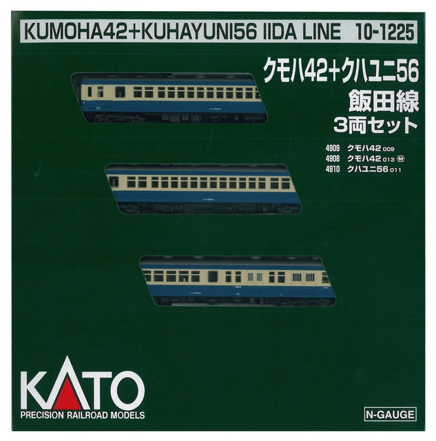 KATO N GAUGE Kumoha 42 MT+Kuhayuni 56 Iida-Line 3cars Set 10-1225 Model ...