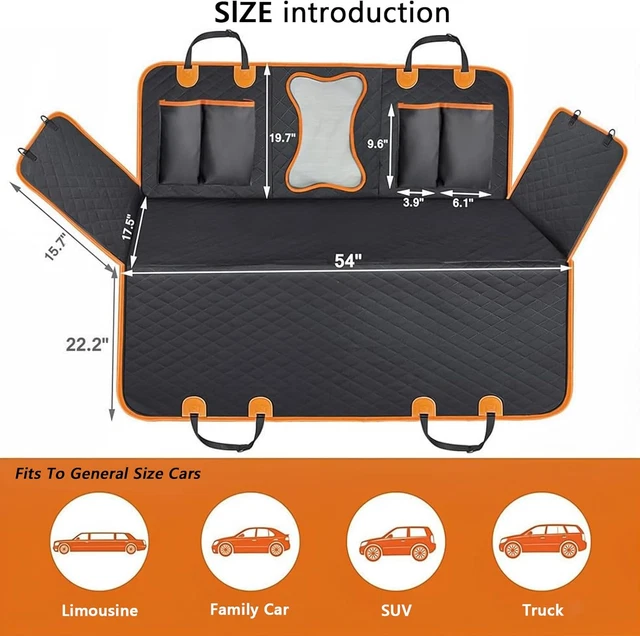 DOG CAR SEAT Cover – 100% Waterproof 600D Durable Pet Protector | Non ...