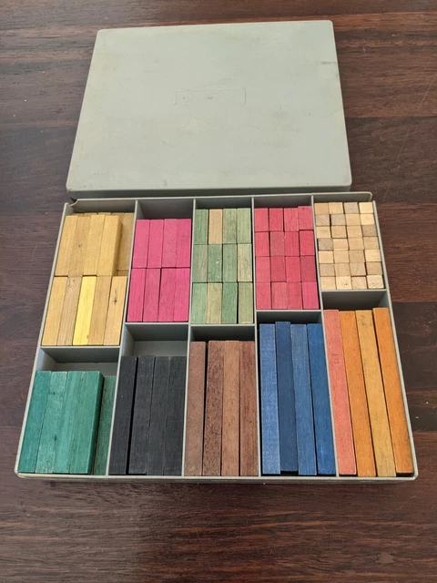 VINTAGE CUISENAIRE RODS ~Wooden Counting Rods Numbers In Colour Maths ...