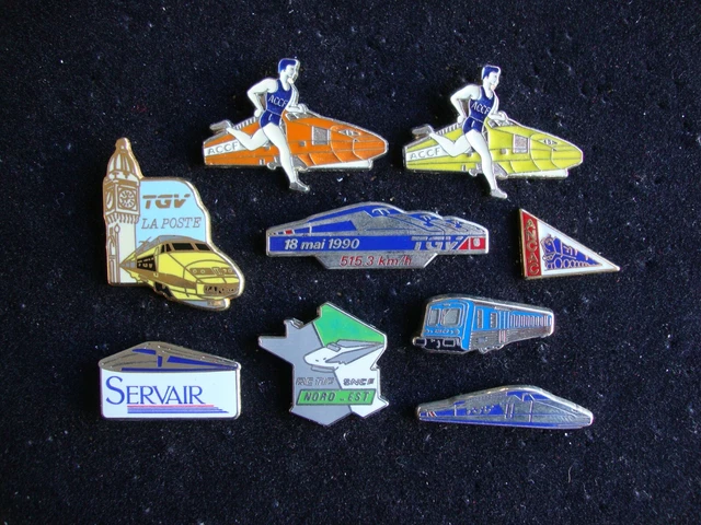 LOT DE 9 pin's SNCF TGV la poste , Servair , actif nord est , BALLARD , DECAT... EUR 8,99 ...