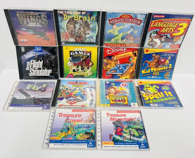 VINTAGE DISNEY & Kids/Educational Computer PC & CD-ROM Video Game Lot ...