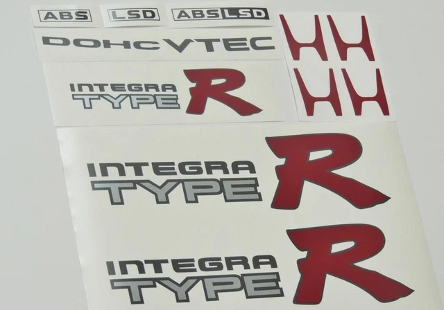HONDA INTEGRA DC2 Type R Stickers 2 x side panel, boot decal, centre ...