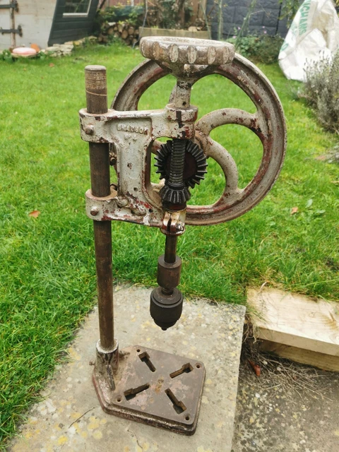 VINTAGE BRADSON NO.4 Pillar Bench Drill. Old Industrial Looking Hand ...