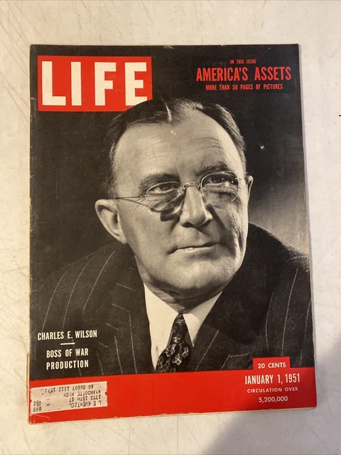 LIFE MAGAZINE JANUARY 1 1951 Boss of War Production Charles E Wilson £3 ...