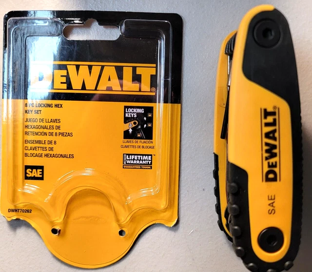 DEWALT FOLDING LOCKING Hex Key SAE Allen Wrench Set New Damaged ...