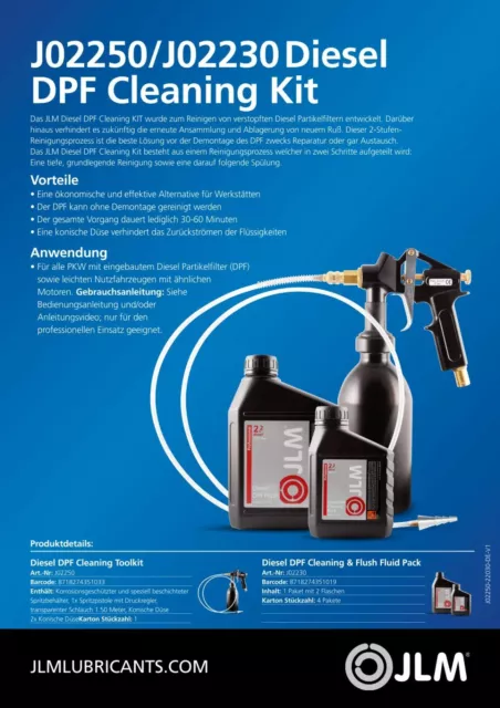 JLM DIESEL PARTÍCULA DPF Kit de Limpieza Pistola Jeringa Con Regulador ...