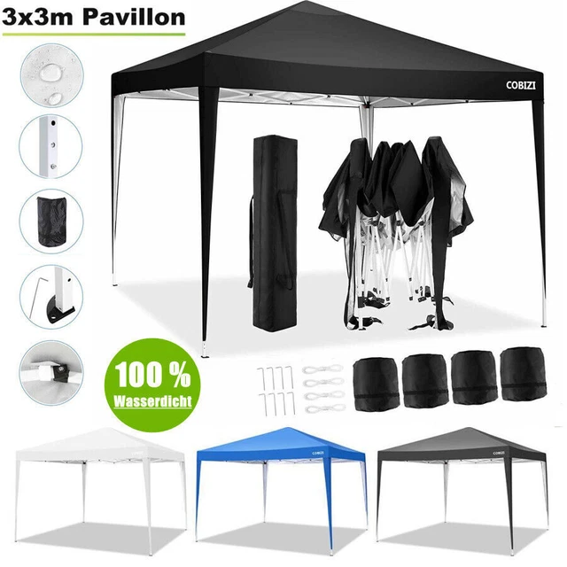 PAVILION 3X3 WATERPROOF Folding Pavilion Pergolas Pop-Up Pavilion with ...