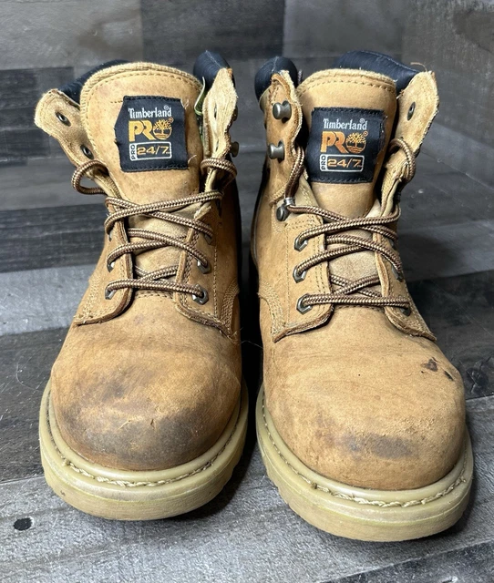 TIMBERLAND PRO 24/7 Steel Toe Waterproof Work Boots Wheat Nubuck Leather Men 8 £81.86 - PicClick UK