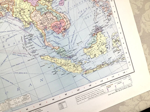 1972 LARGE MAP of India Border Countries Indian Government Irrigation ...