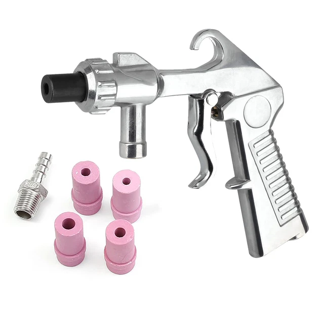 SANDBLASTER AIR PART Abrasive Sandblasting Gun Sand Blaster W/ 4 ...
