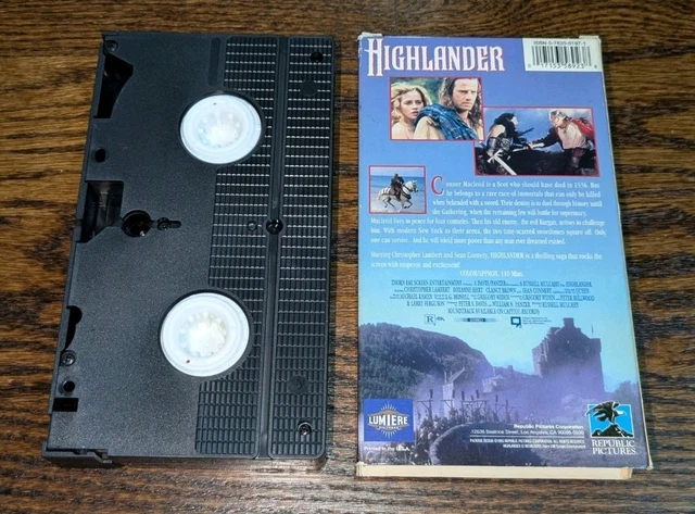 VINTAGE HIGHLANDER VHS Tape Movie Christopher Lambert Republic Pictures ...